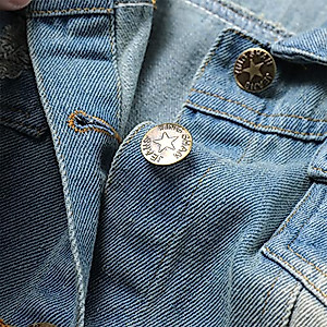 IBTOM CASTLE Toddler Baby Boy Girls Denim Jacket Top Button Down Basic Ripped Hoodie Jeans Coat Kid Cowboy Outwear Casual Outwear Photo Shoot Western Wild West Clothes for Kids Light Blue 2-3 Years