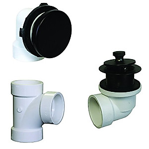 Westbrass Illusionary Overflow, Sch. 40 PVC Plumbers Pack with Lift and Turn Bath Drain, Oil Rubbed Bronze, D594PHRK-12