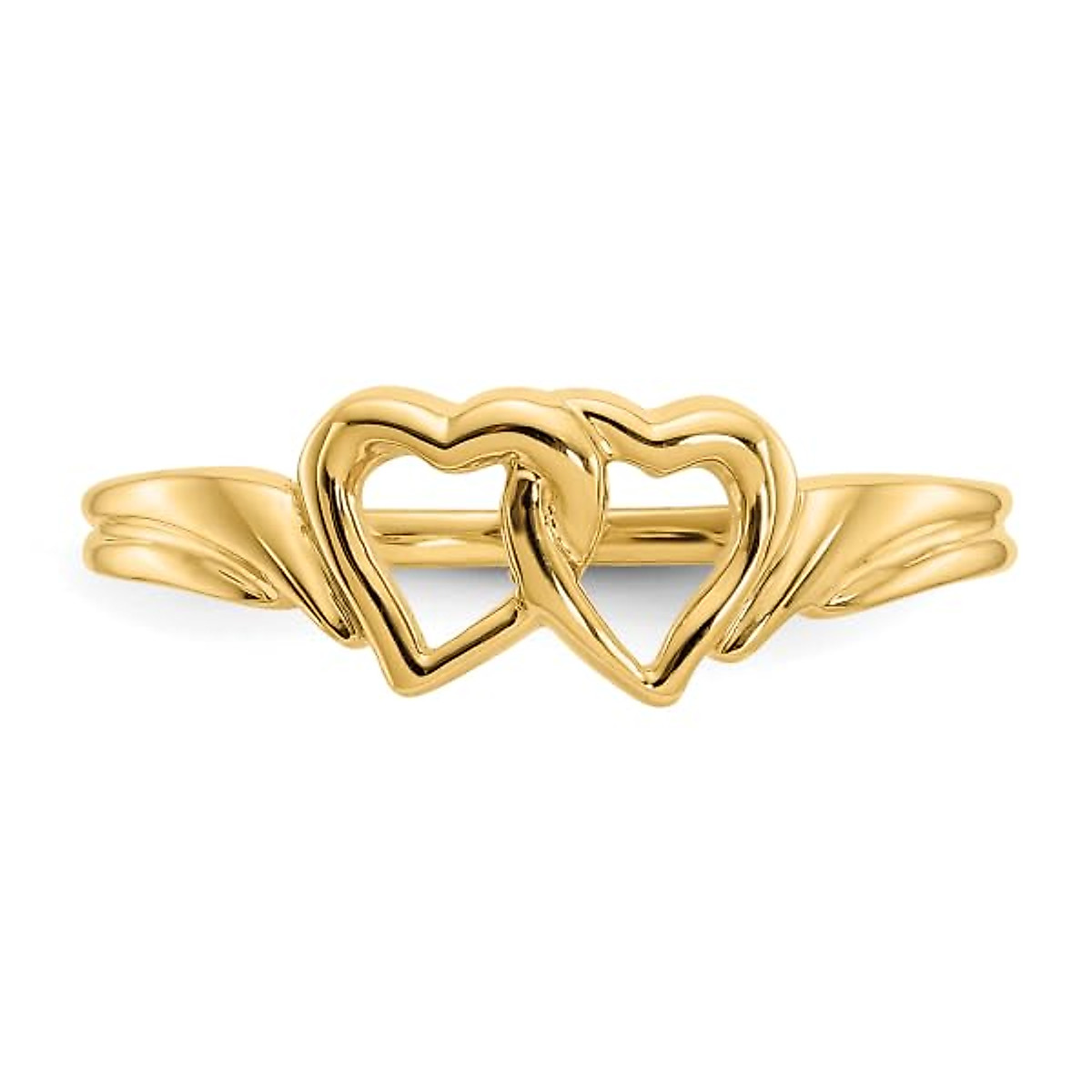 IceCarats 14K Yellow Gold Heart Ring Love Band Size 6.5