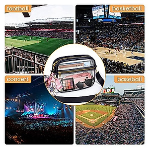 EXQUILEG Clear Bag Stadium Approved - Clear Crossbody Bag with Adjustable Strap, Large Clear Purse for Concerts Sports