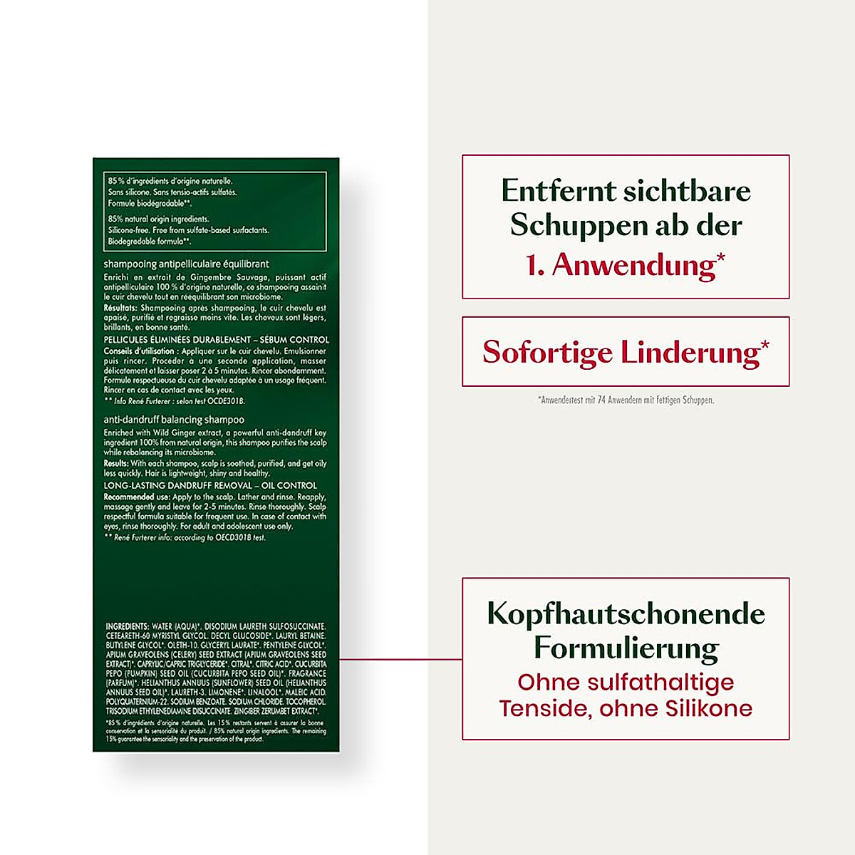 Rene Furterer NEOPUR Scalp Balancing Shampoo - For Oily Scalps Prone to Loose Dandruff - With Wild Ginger & Celery Seed - Dermatologist Tested - 5 fl. oz.