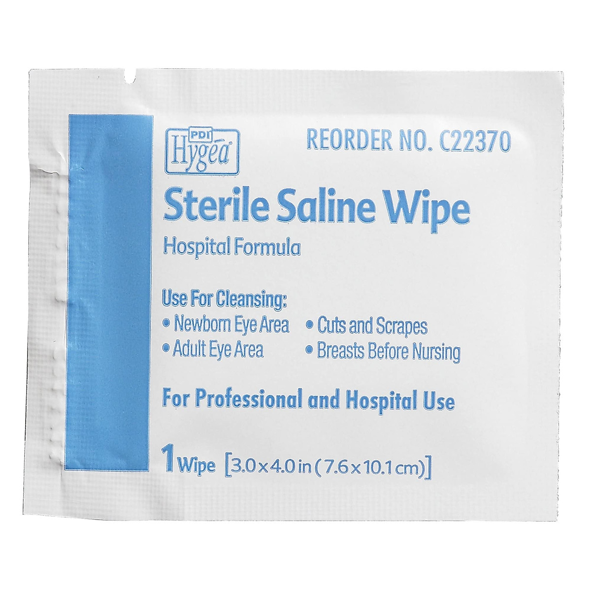 Hygea Sterile Saline Wipes, 6 x 4 Inch, C22370 (Case of 576)