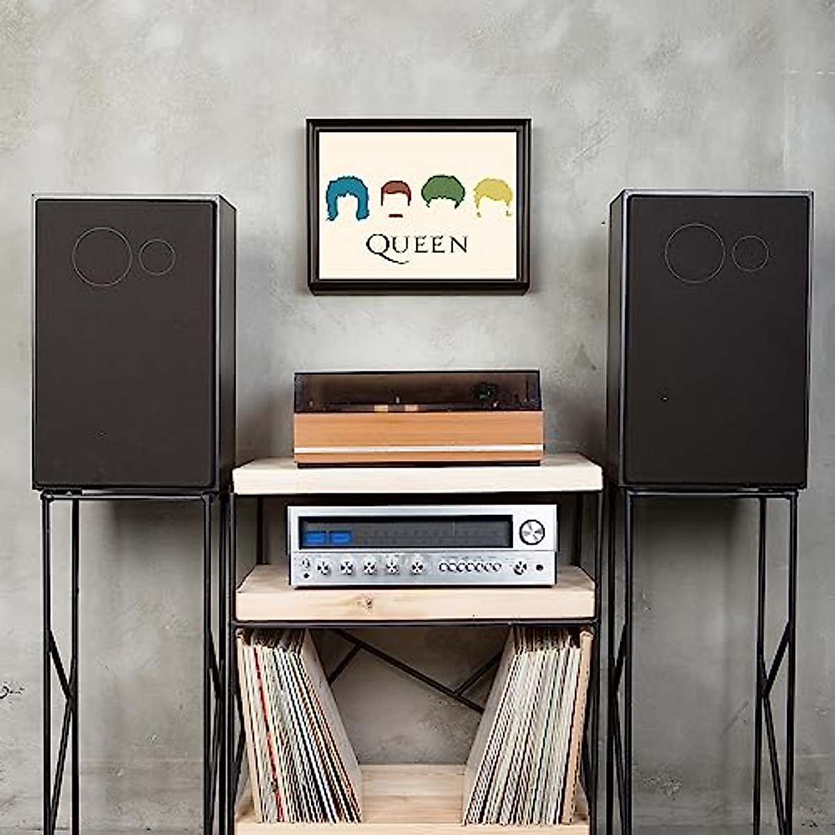 Queen Band - Silhouette Music Wall Art Decor, This Ready to Frame Vintage Music Poster Print is Perfect For Music Room, Office, Studio, And Man Cave Room Decor Aesthetic, Unframed - 8 x 10”