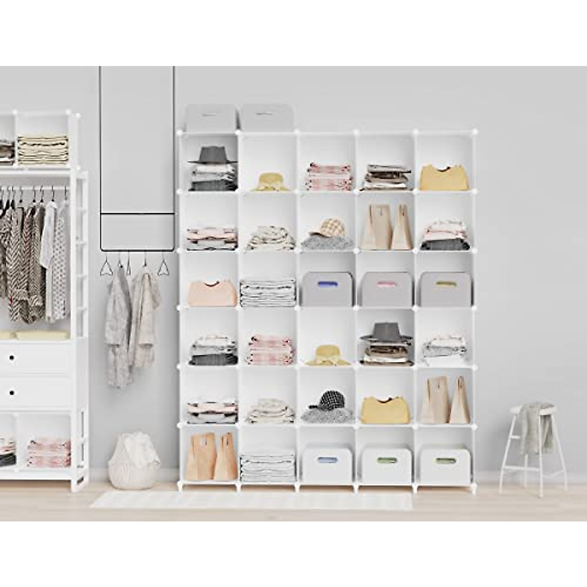 HOMIDEC Closet Organizer, 12-Cube Closet Organizers and Storage, Portable Closet Shelves, Clothing Storage (White)
