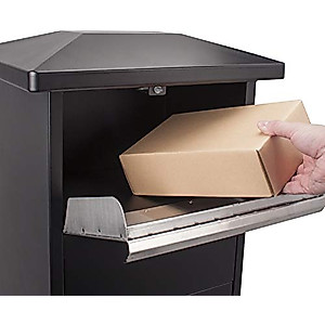 Barska Steel Freestanding Floor Lockable Large Drop Slot Mail Box Safe with Parcel Compartment, (Black)