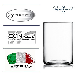 Luigi Bormioli Top Class 15.25 Oz Thin All Purpose Glass, Set Of 6 Drinking Glasses, Son.hyx High Tech Blown Crystal Glass, For Cocktail, Ice Tea, Water, Juice, Made In Italy