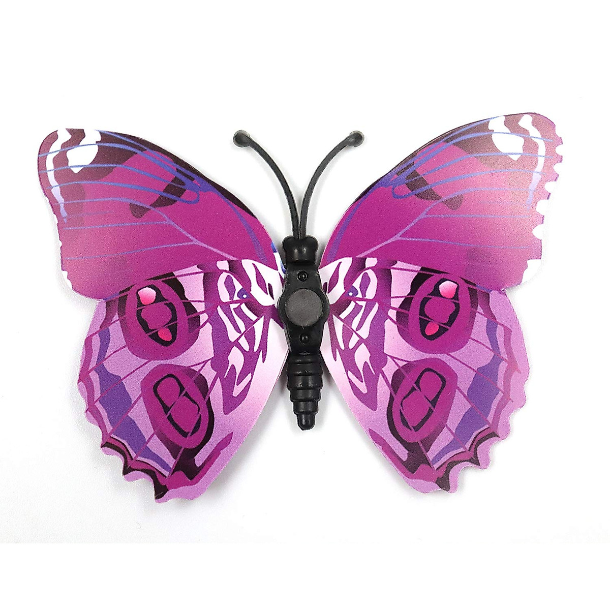 Ruwado 12 Pcs Purple Butterflies Double Wings Refrigerator Magnets Wall Decal Removable Sticker Decoration for Home Kitchen Kids Room Bedroom Office Theme Parties Classroom Window Décor (Purple)