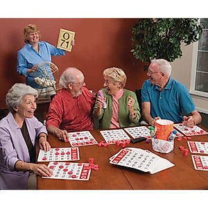 S&S Worldwide Jumbo Bingo Cards. Easy to Read Cards with Large 5/8" H Numbers. 8-1/4" x 11-1/4" Cards are Coated to be Spill Resistant. Pack of 100.