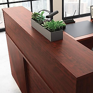 OfficeWorks by Sauder Affirm Reception Station, L: 70.87'' x W: 70.87'' x H: 13.58'', Classic Cherry