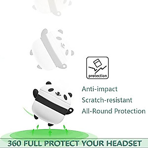 KaKuLan AirPods 3 Case Cover with Keychain, Durable Silicone Cute Cartoon Animal Character Case Cover Compatible with Airpods 3