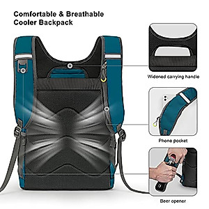 Backpack Cooler, 36 Cans Insulated Cooler Backpack Multifunctional Waterproof Leak Proof Soft Lightweight Backpack Cooler With Large Capacity for Men Women to Camping Hiking Picnics Beach or Day trips
