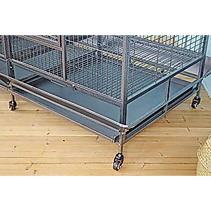 Double Cage with Center Divider for Bird Parrot Aviary W64xD32xH73 New