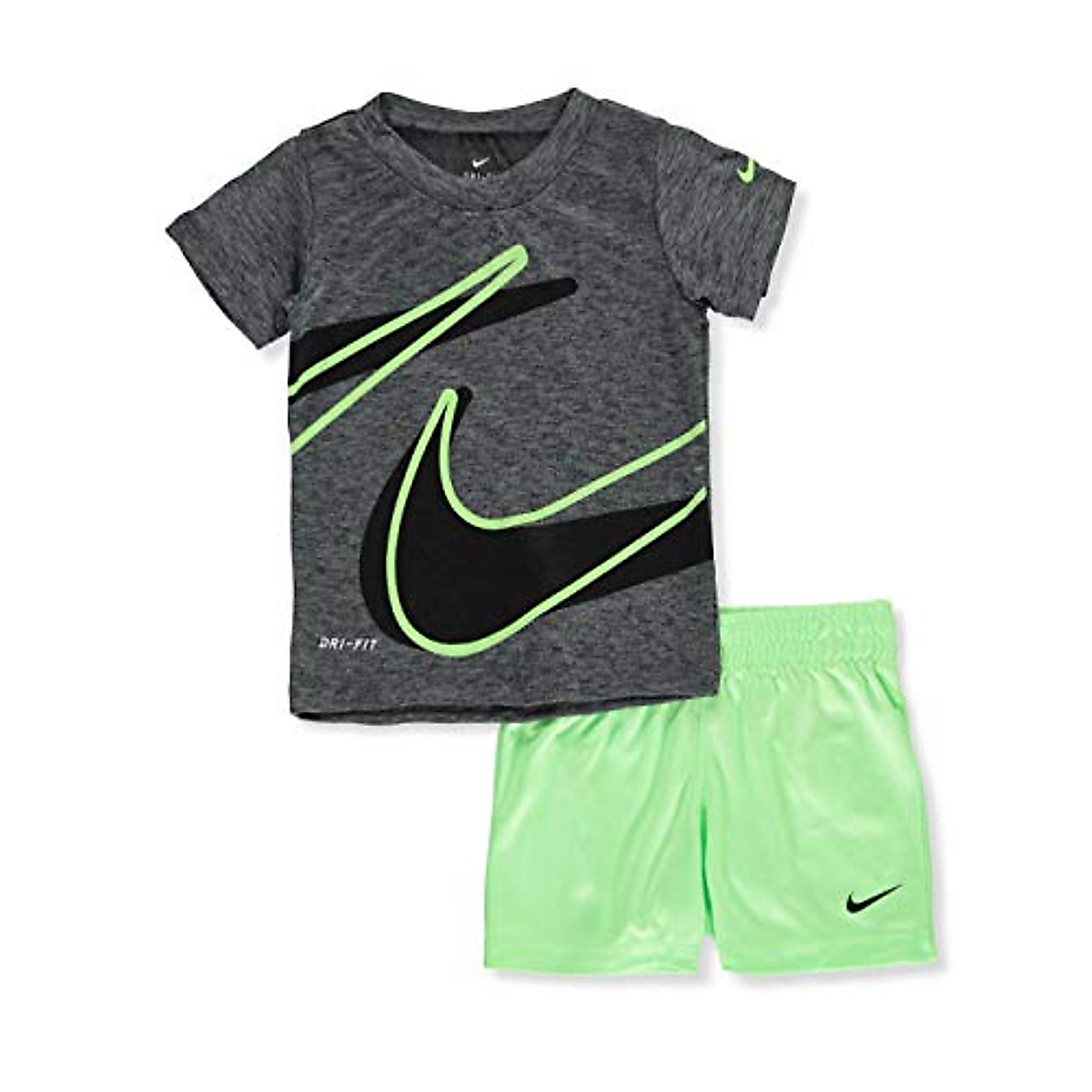 Nike Baby Boys' 2-Piece Shorts Set Outfit - Lime Blast, 18 Months