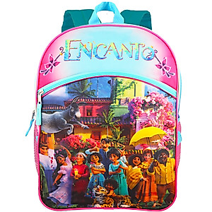 Encanto Backpack for Girls Set - Bundle with 16" Encanto Backpack, Water Bottle, Mini Coloring Books, Stickers, More | Encanto Backpack for Girls Disney