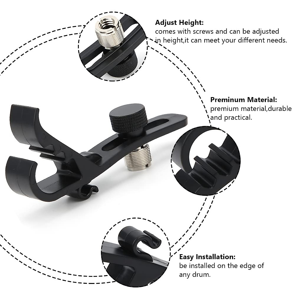 4PCS Drum Microphone Clip Microphone Securing Clips Mount Holder Shockproof Musical Instrument Supplies