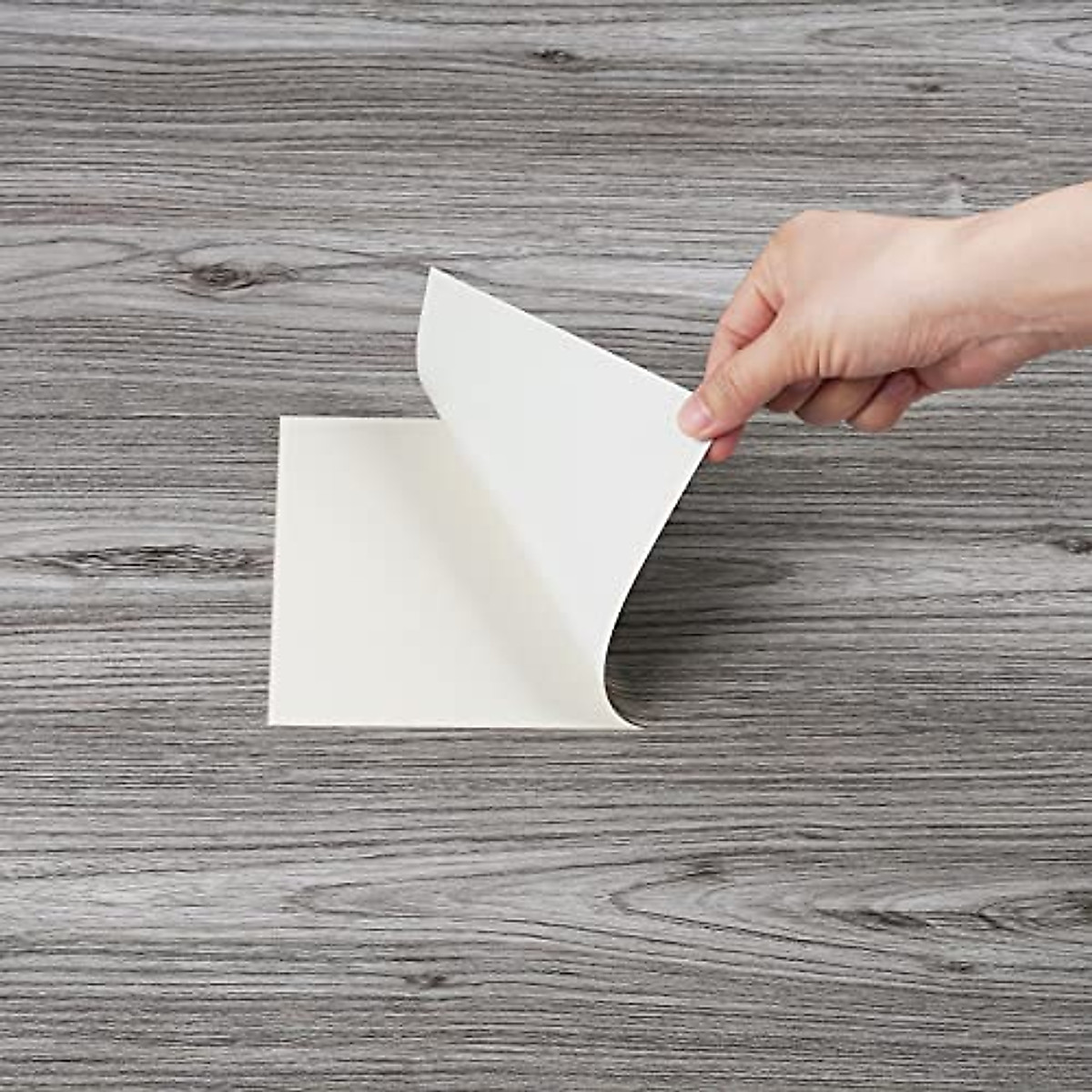 Livelynine 4-Tiles 6X36 Natural Grey Wood Vinyl Flooring Waterproof Peel and Stick Floor Tile Wood Look Vinyl Plank Flooring Removable Laminate Flooring Planks Tiles for Bathroom Kitchen Floors