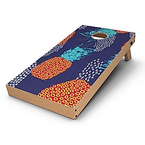 Design Skinz Summer Tropical Skin Set for Cornhole (Skin Only) - Retro Summer Pineapple v4