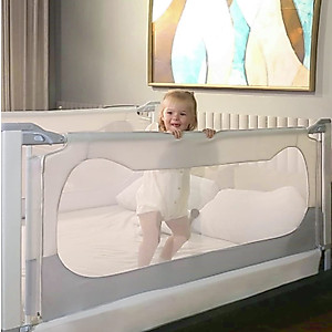 Letmudla Bed Rails for Toddlers,Height Adjustable Bed Rail for Kids ，Bed Guard with Double Safety Lock,Bed Baby Guard Rail for Twin Double Full Size Queen & King Bed (47inch- Pack of 1)