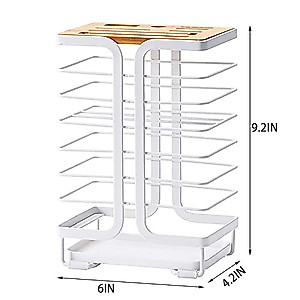 Cedilis Kitchen Knife Block with a Drip Tray, Solid Framed Knife Holder Storage Organizer for Kitchen Counter, 8 Slot