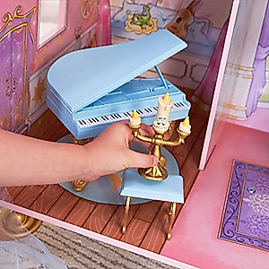 KidKraft Disney Princess Dance & Dream Wooden Dollhouse, Over 4-Feet Tall, Includes Sounds, Spinning Dance Floor and 20 Play Pieces, Gift for Ages 3