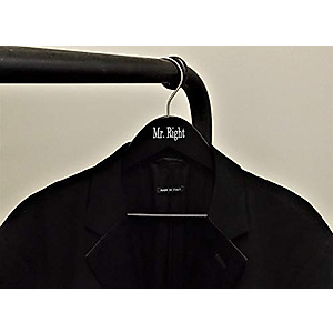 NAHANCO MRSAR20117 Bridal Hanger Set, Wooden Hangers Imprinted with Mr. Right and Mrs. Always Right, 17” (2 Piece Set)