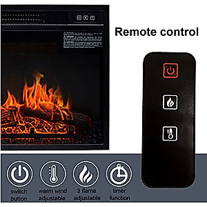 Electric Fireplace with Mantel TV Stand 1400W Energy Saving Freestanding Heater with Realistic & Adjustable Flames Entertainment Center Rustic Console Table Great for Living Room (Color : White)