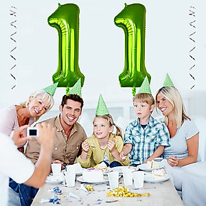 Xihuimay Number 11 Balloons 40 inch Digital Balloon Alphabet 11 Birthday Balloons Digit 11 Helium Balloons Big Balloons for Birthday Party Supplies Wedding Bachelorette Bridal Shower, Green Number 11