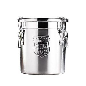 SEANESZTI 6L Stainless Steel Airtight Canister, Metal Containers with Lid, Food Storage Containers with Sealed for Noodles, Flour, Grains, Rice, Sugar, Tea, Coffee beans