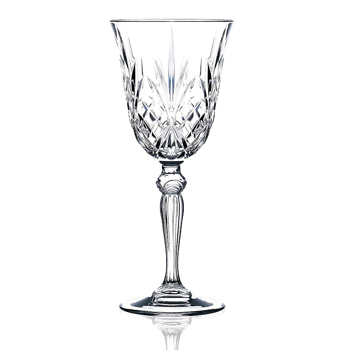 Lorenzo RCR Crystal Collection Water Glass Set Lorren Home Trends-Melodia, 6 Count (Pack of 1), Red Wine Goblet,7.5 fluid ounce