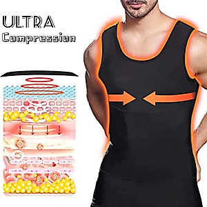 Unloshe CGTFY Gynecomastia Compress Tank Top, Compression Tank Top Men, Men Slimming Body Shaper Vest (L/XL,Black)