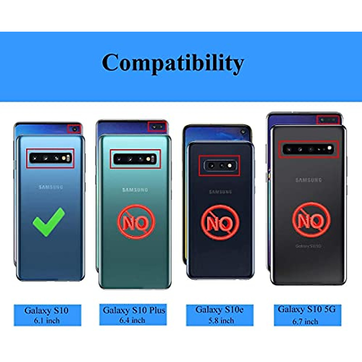 Androgate for Samsung Galaxy S10 Case with HD Screen Protectors, Military-Grade Metal Ring Holder Kickstand 15ft Drop Tested Shockproof Cover Case for Samsung Galaxy S10 (2019) Blue
