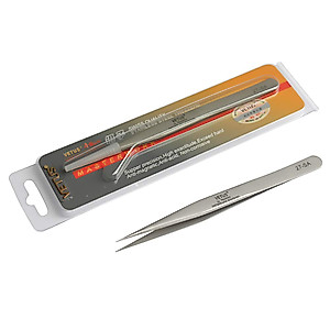 Vetus Slant Tip Tweezers Stainless Steel Pointed Eyebrow Lash Pro Tool High Precision (27-SA)