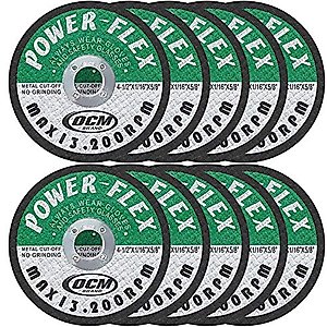 4 1/2 Inch x 1/16 Inch x 5/8 Inch Premium Cut Off Wheels - 10 PACK -, For Cutting all Ferrous Metals and Stainless Steel