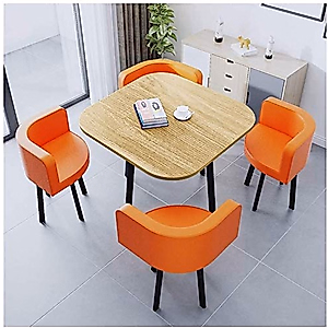Kitchen Table Set, Office Conference Room Set, Office Negotiation Table and Chair Combination Business Meeting Small Round Table Lounge Home Balcony Living Room Pet Shop (Color : Blue) ( Color : Squar