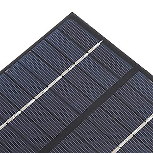 Alomejor Solar Panel 2W 12V Polycrystalline Silicon DIY Portable High Efficiency Solar Module with Clip for Outdoor Emergency Charging
