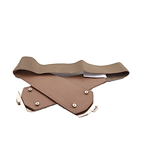 TrendyFashionJewelry Women Fashion Elastic Wide Waistband Belt Hip High Waist X Shape Gold Metal Buckle S M Beige