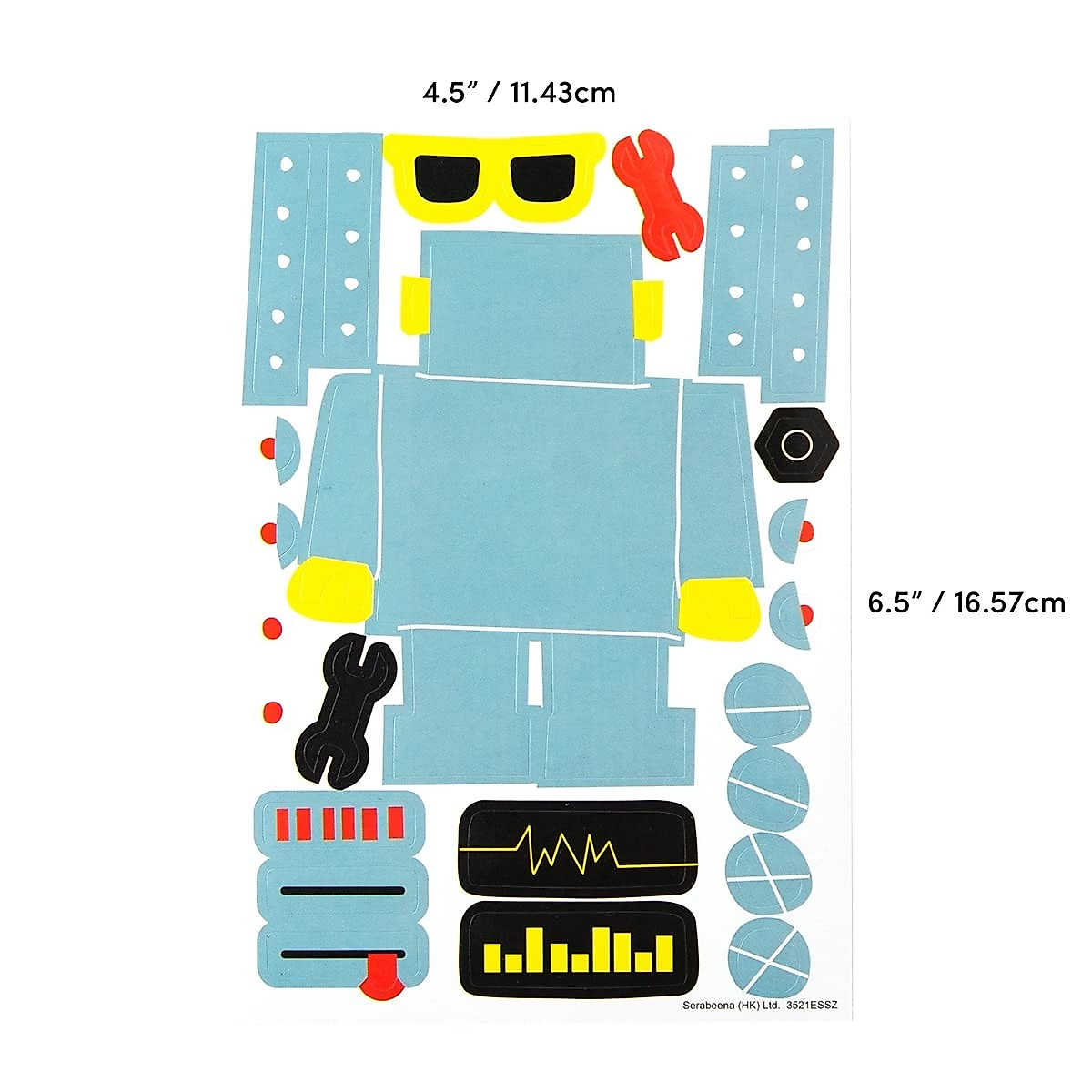 Serabeena Make Your Own Stickers - Robot Stickers for Kids - Robot Birthday Party Decorations - Stickers for Toddlers - Robot Party Favors - Over 700 Kid Friendly Stickers - 24 Sheets, 6.5" x 4.5"