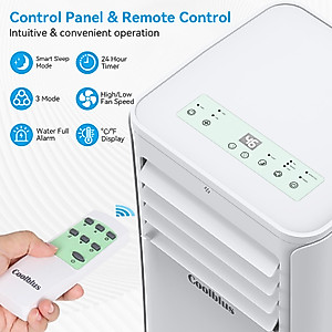 12000 BTU Portable Air Conditioners Cool Up to 550 Sq.Ft,3-in-1 AC Unit with Remote Control/LED Display/Installation Kits & Screwdriver/24Hrs Timer for Home/Office,12000BTU
