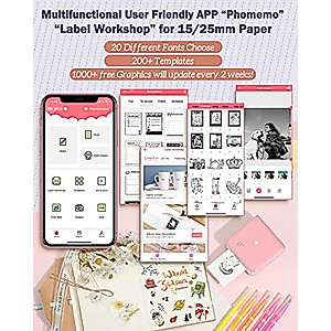 Phomemo 300dpi Pocket Phone Printer- M02 Pro Mini Photo Printer Wireless Thermal Printer for iOS and Android, Plan Journal, Organization, Art Creation, Gift, Pink