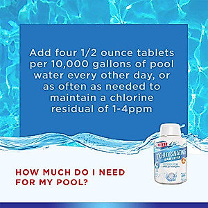 HTH 42031 1" Chlorinating Tablets Swimming Pool Chlorine, 5 lbs