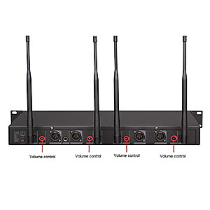 GTD Audio 4x800 Selectable Frequency Channels UHF Diversity Wireless Hand-held/Lavalier/Lapel/Headset Microphone Mic System 400fts