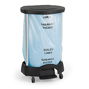 Rubbermaid Commercial Products Executive Series Step-On Linen Hamper, Black, Laundry Basket with Wheels Best For Medical Waste in Hospitals in Patient/Lab/Emergency Rooms