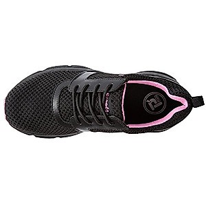Propét Women Stability X Sneaker, Black/Berry, 9.5 Medium