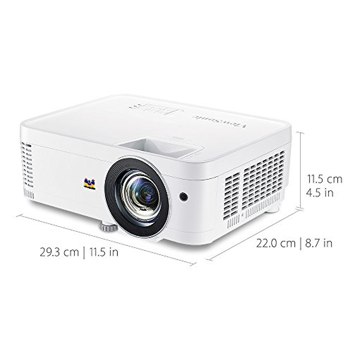 ViewSonic PX706HD 1080p Short Throw Projector with 3000 Lumens 22,000:1 DLP Dual HDMI USB C and Low Input Lag, Stream Netflix with Dongle