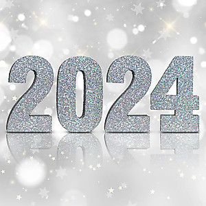 Eploger 10 Inch Silver Glitter Big Number 1 Table Centerpieces Party Decorations,Birthday Chrismas Anniversary Graduation Centerpieces for Decorations,0-9 Numbers for Party Supplies