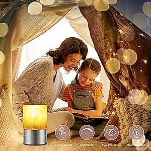 LINNMON Touch Control Table lamp, Mini Size, 3-Way Dimmable Bedside Lamps with Alabaster Glass Shade, Small Desk Lamp for Reading, Bedroom, College Dorm and Kitchen, E26 LED Bulb Included