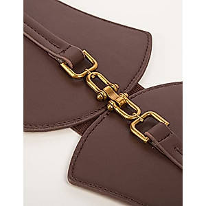 GRACE KARIN Women Stretchy Belt for Dresses Vintage Elastic Wide Waist Belt Dark Brown XL