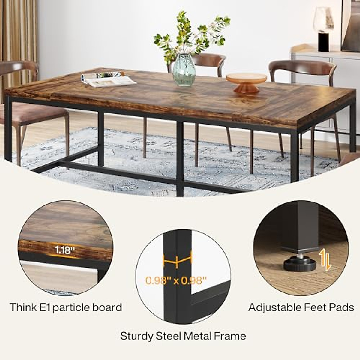 Tribesigns 63 Inches Executive Desk Large Computer Desk Office Desk with Thicken Frame for Home Office, Modern Simple Workstation Medium 6FT Conference Table, Meeting Table