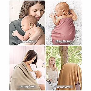 Mom Beebi Muslin Swaddle Blankets, Soft Silky Swaddle Blanket, Breathable and Skin-Friendly Baby Blankets for Boys & Girls, 4-Pack Unisex Baby Blankets, 47 x 47 inches