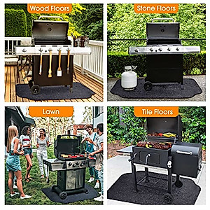 XSONHOO Under Grill Mat,36*48in Grill Mats for Outdoor Grill Deck Protector, Grill Mat for Fireplace, Plane Gas and Propane Burner, and Absorbent Oil, Waterproof, Reusable